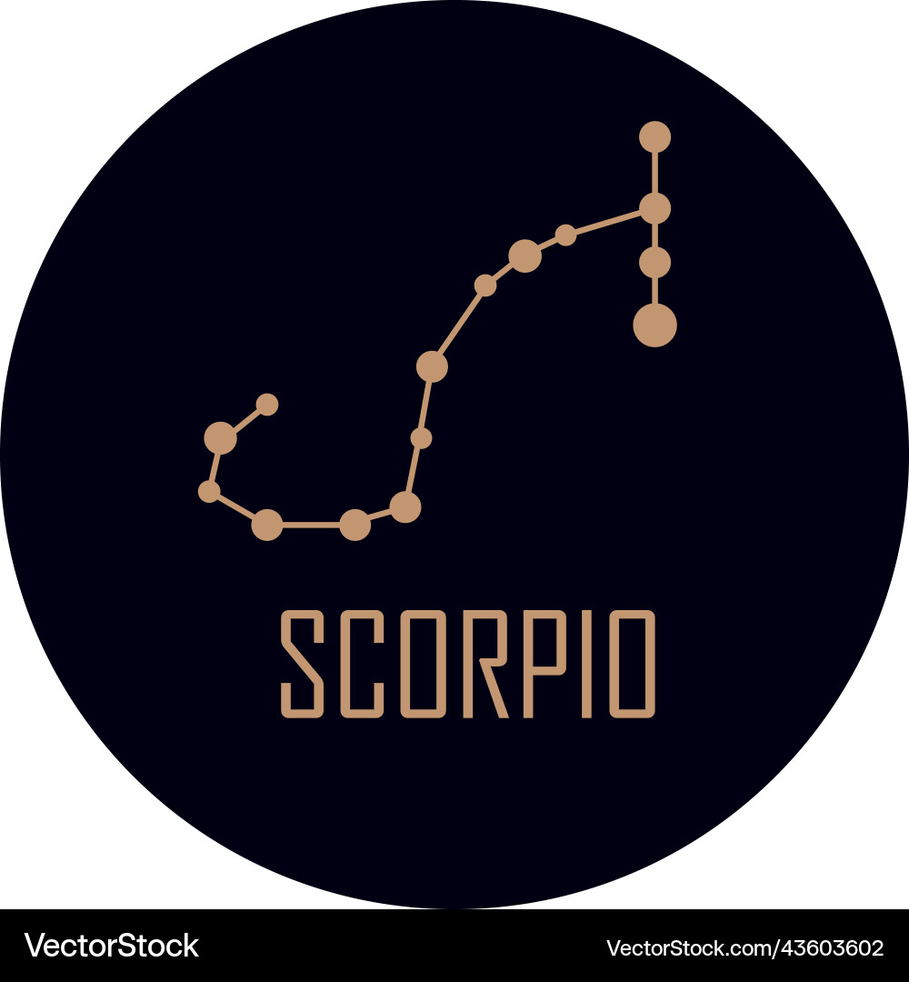 Scorpio costellation golden stars Royalty Free Vector Image