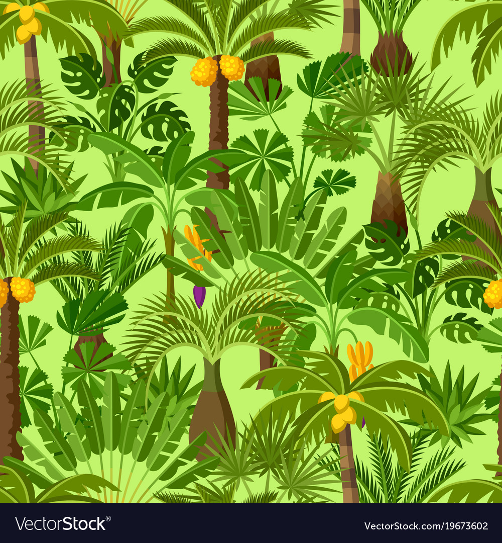 Seamless pattern with tropical palm trees exotic Vector Image
