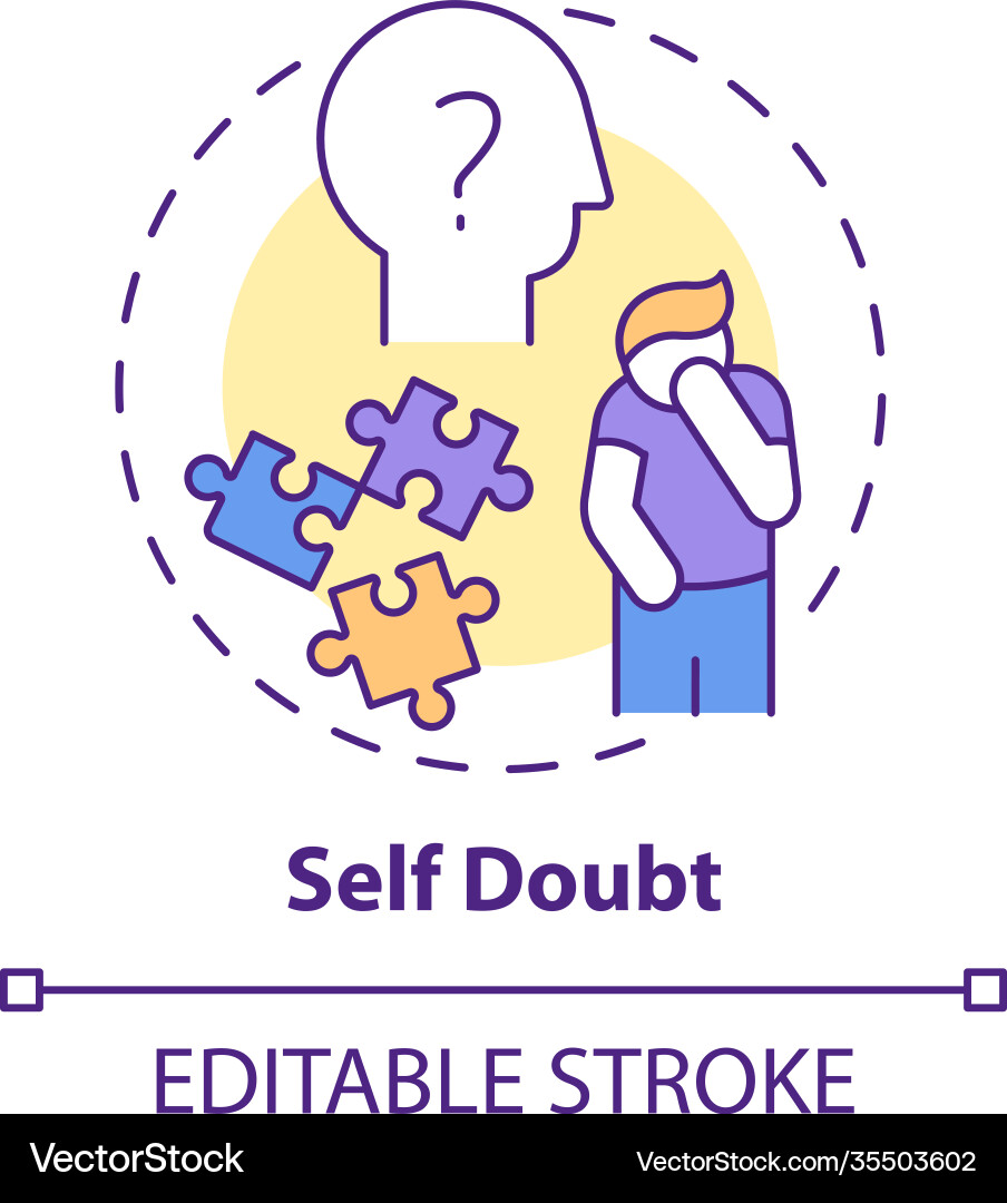 Self-doubt concept icon Royalty Free Vector Image