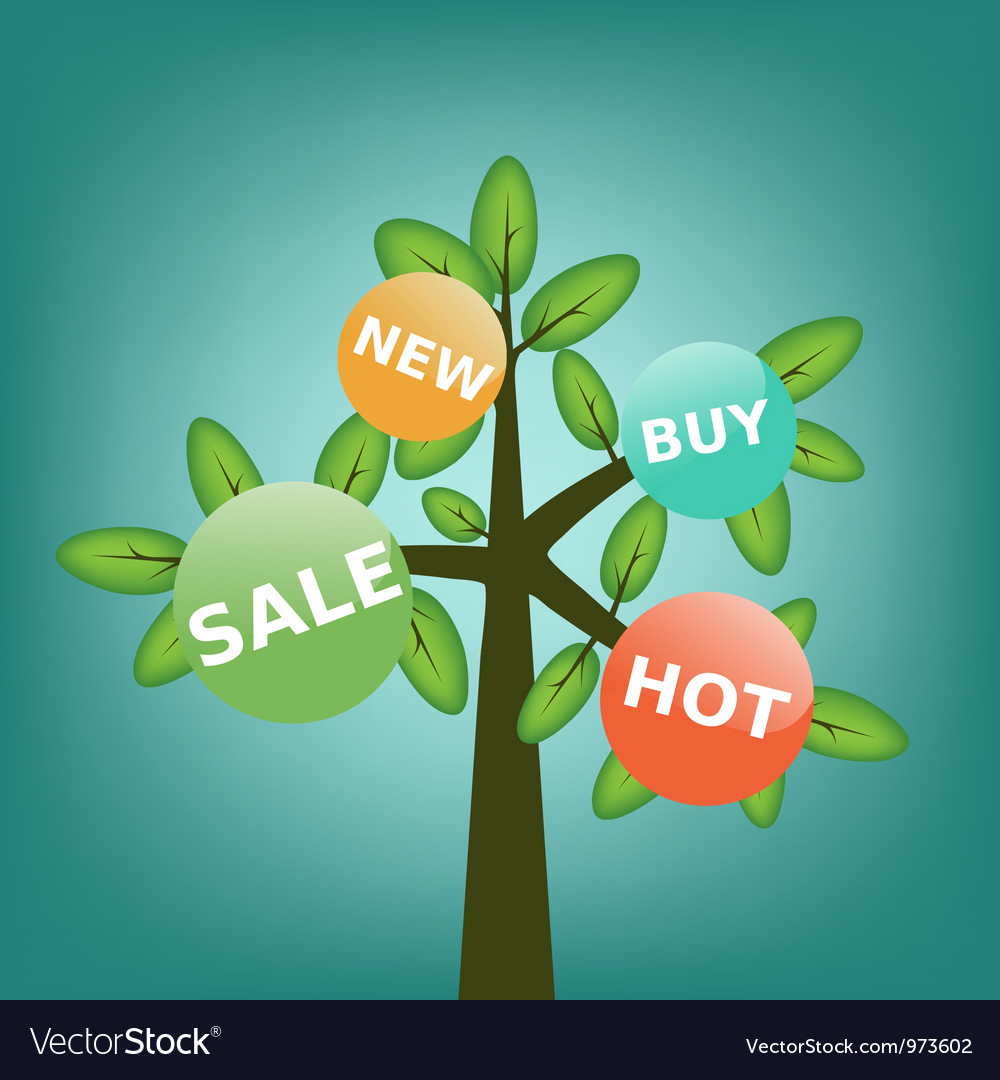 Shopping tree Royalty Free Vector Image - VectorStock