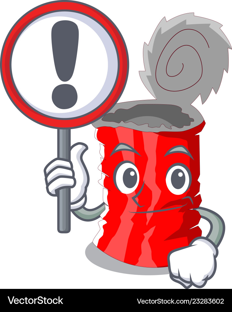 With sign tin can shape on a cartoon Royalty Free Vector