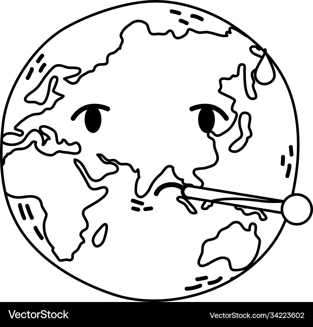 World planet earth with thermometer Royalty Free Vector