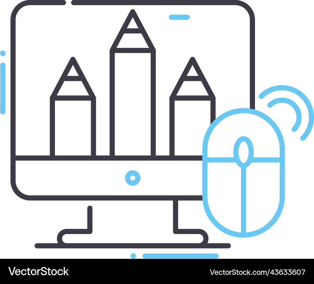 Computer graphic line icon outline symbol Vector Image