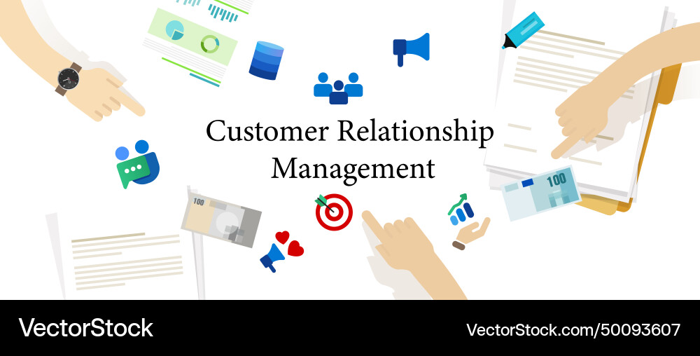 Crm customer relationship management marketing Vector Image