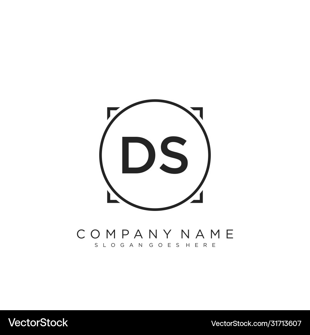 Ds initial handwriting logo design Royalty Free Vector Image