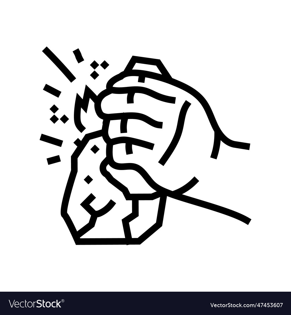 Fire making human evolution line icon Royalty Free Vector