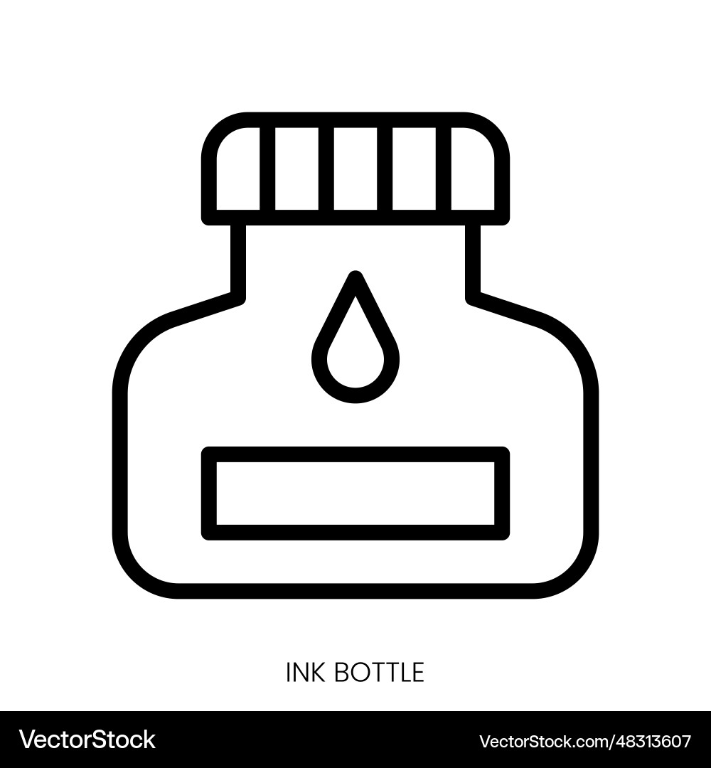 Ink bottle icon line art style design isolated Vector Image