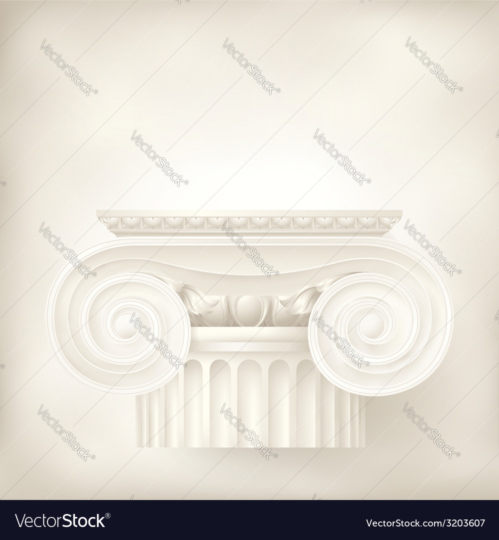 Ionic capital Royalty Free Vector Image - VectorStock