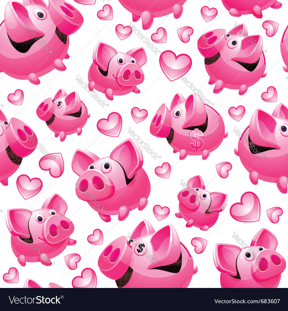Piggy bank background seamless Royalty Free Vector Image Piggy bank background seamless Royalty Free Vector Image