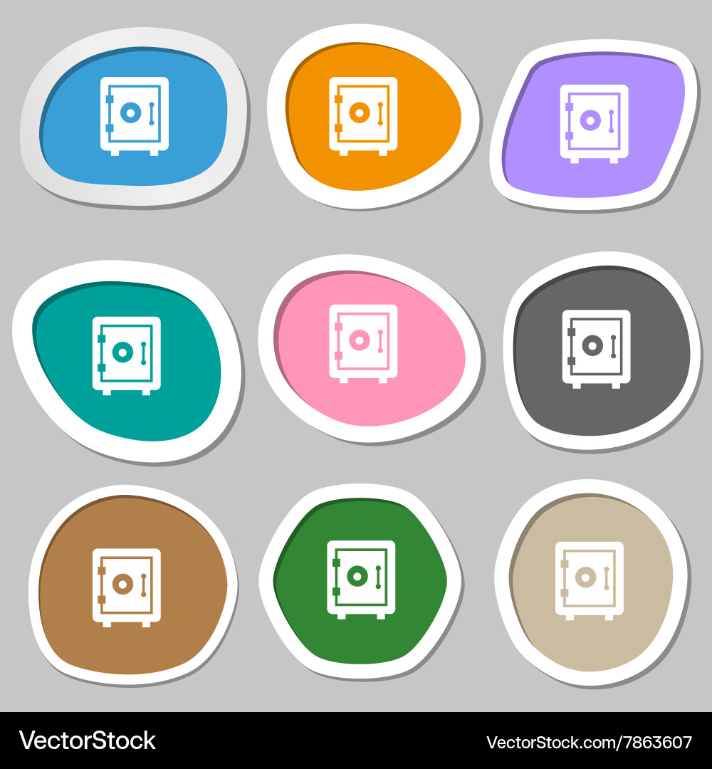 Safe symbols multicolored paper stickers Vector Image