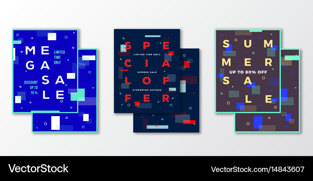 Sale posters cards or flyer template set Vector Image
