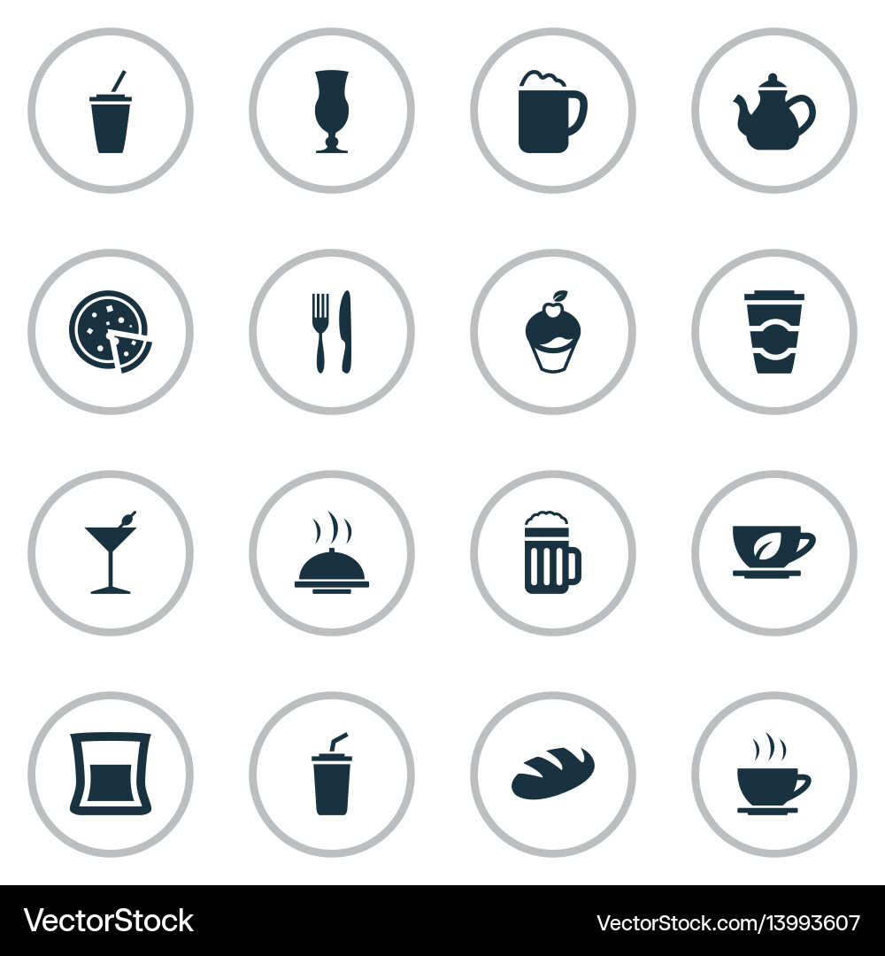 Set of simple beverage icons Royalty Free Vector Image