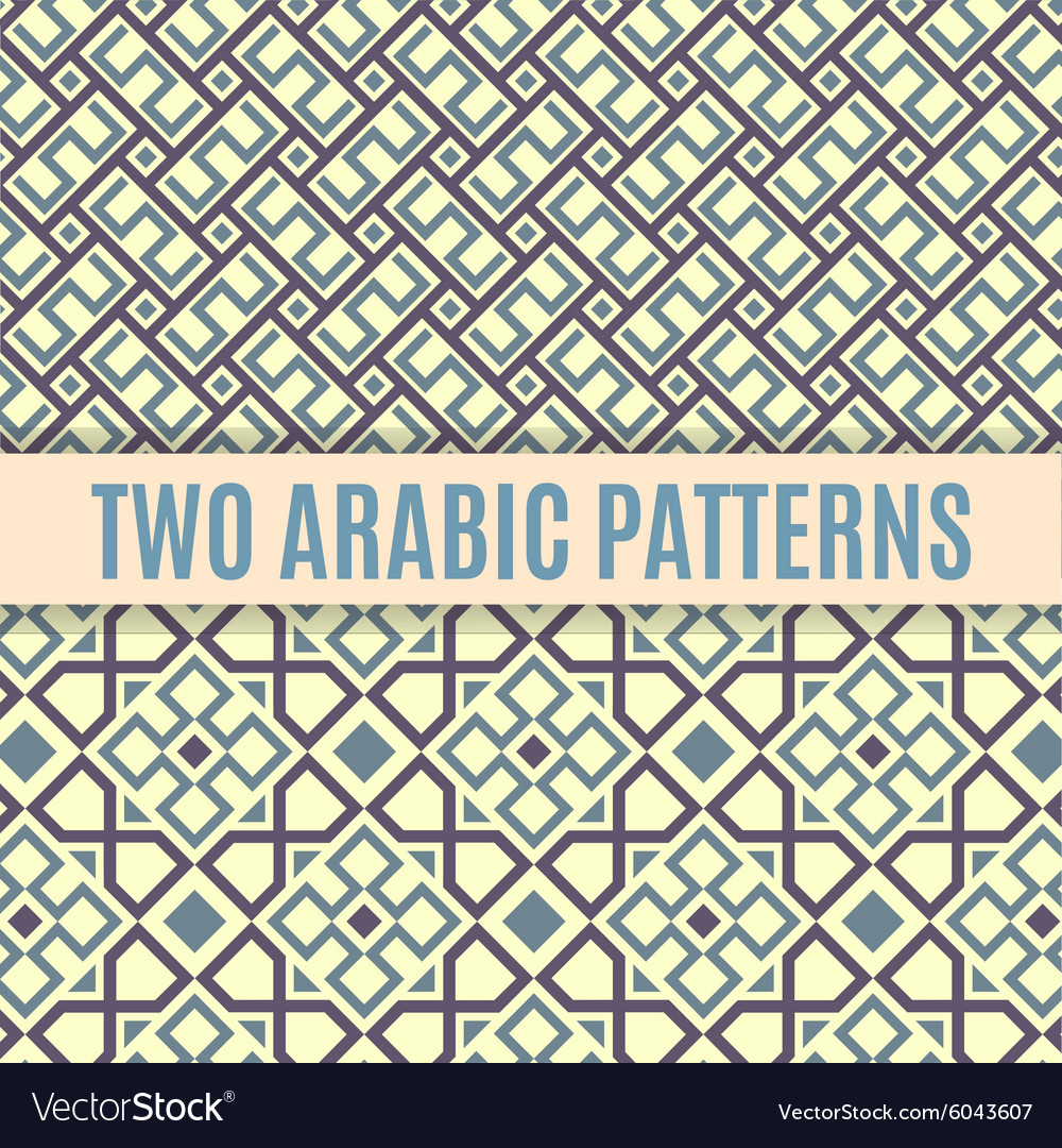 Two arabic seamless patterns Royalty Free Vector Image
