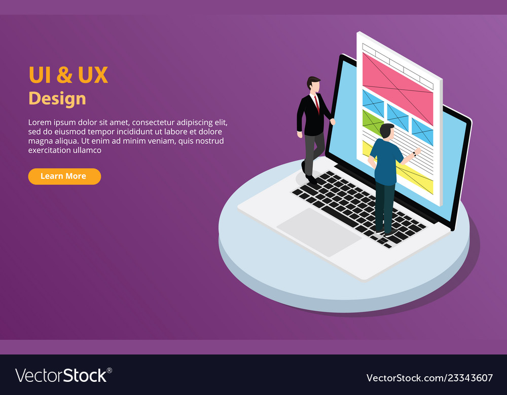 Ui and ux user interface experience Royalty Free Vector