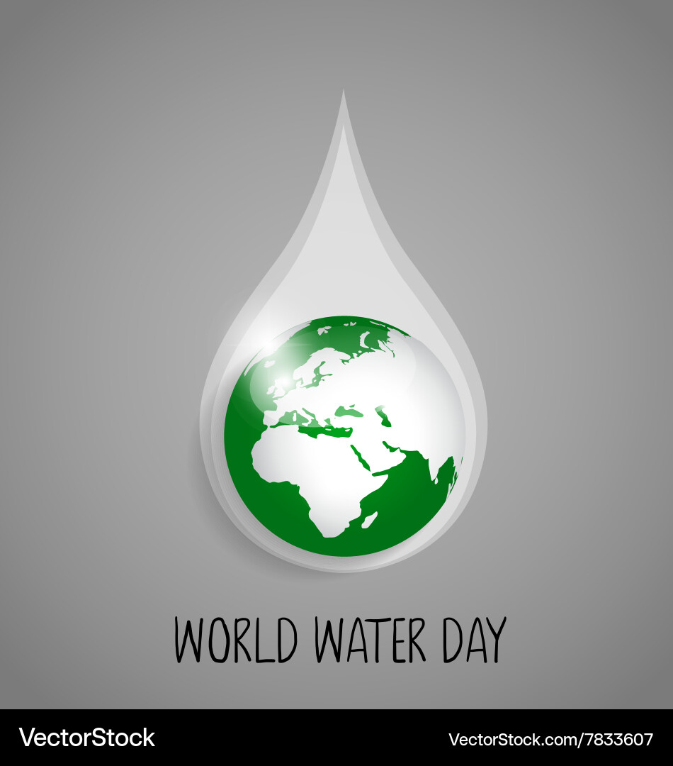 World water day concept with water drop made Vector Image