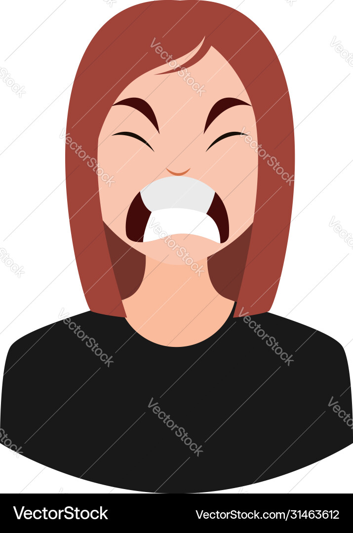 Angry girl on white background Royalty Free Vector Image