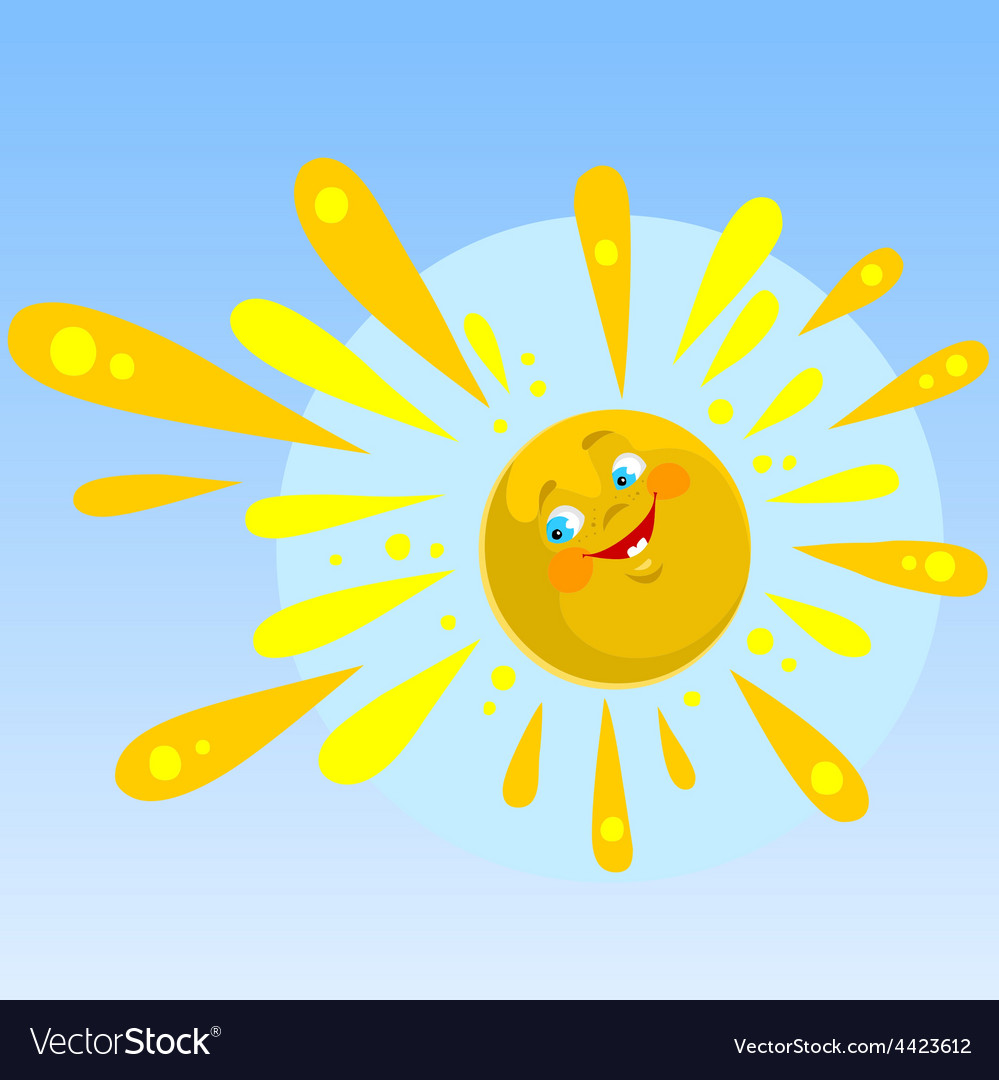 Cartoon sun smiling Royalty Free Vector Image - VectorStock Cartoon sun smiling Royalty Free Vector Image - VectorStock