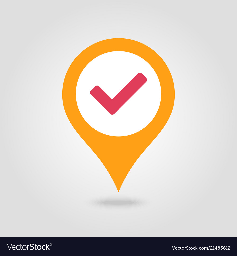 Check pin map icon pointer markers Royalty Free Vector Image