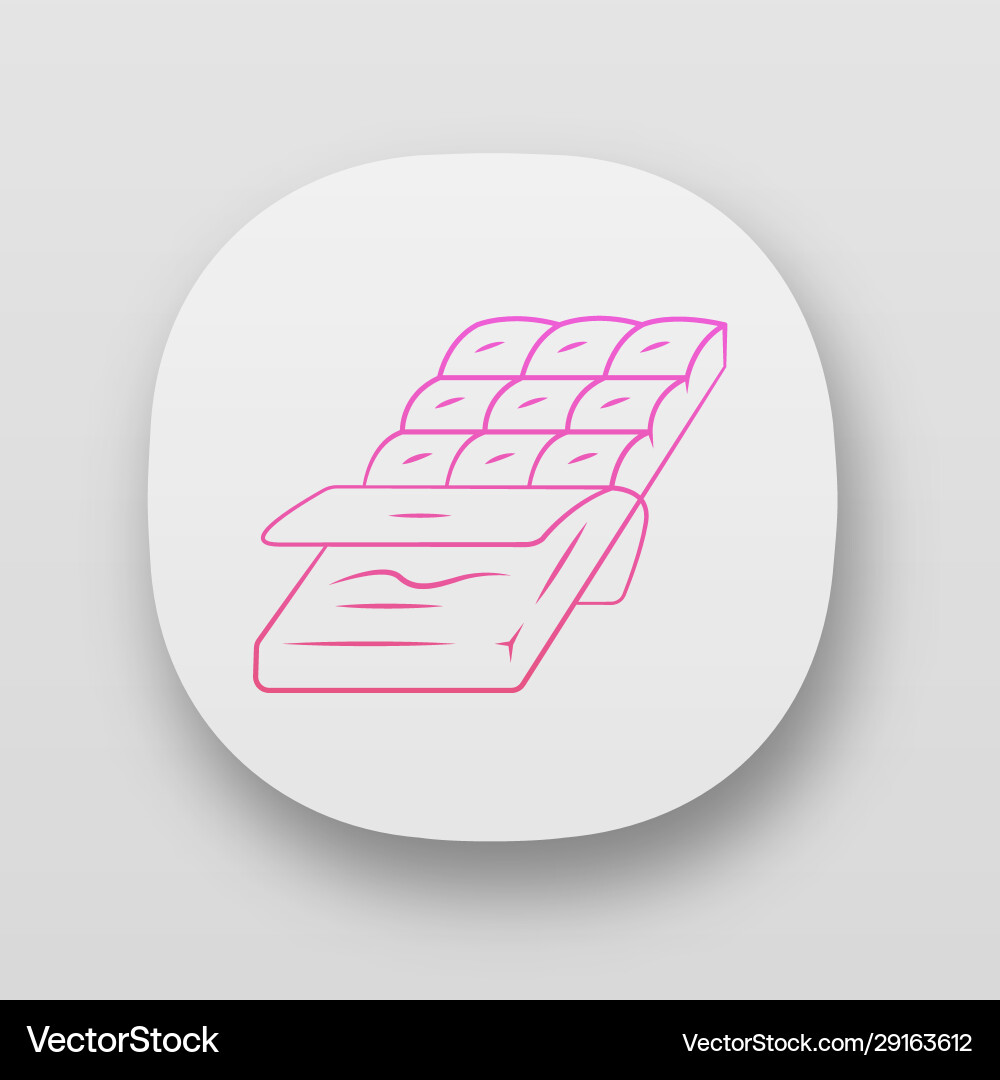 Chocolate bar app icon dark milk candy Royalty Free Vector