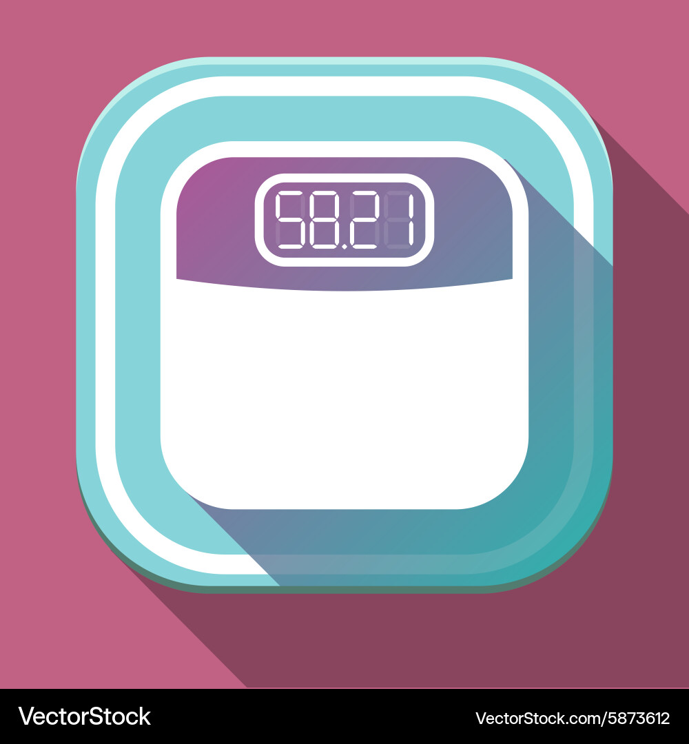 Digital body weighing scale with edible Royalty Free Vector