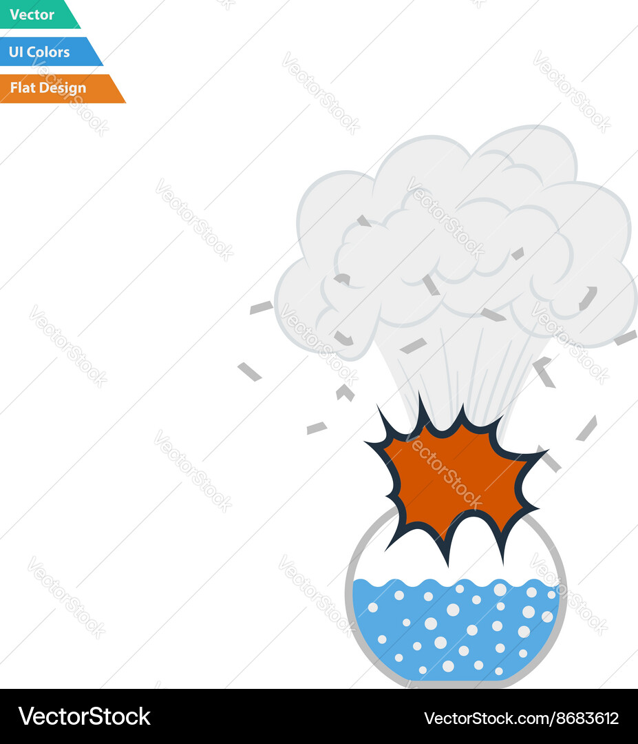 Flat design icon explosion of chemistry flask Vector Image