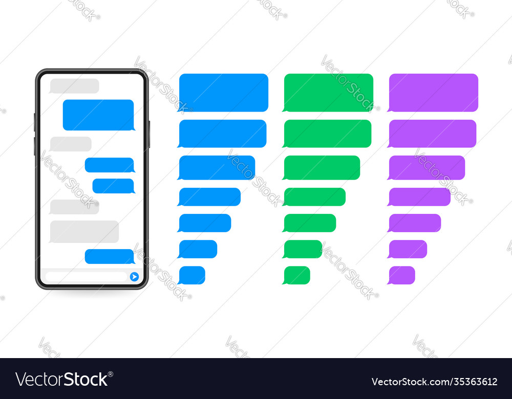 Flat messages bubbles chat interface message Vector Image