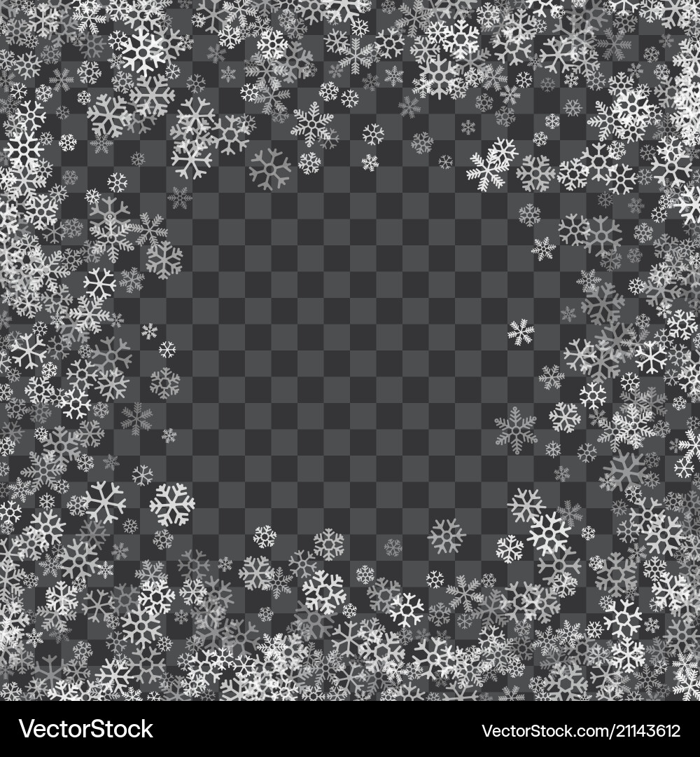 Frame or border of random scatter snowflakes Vector Image