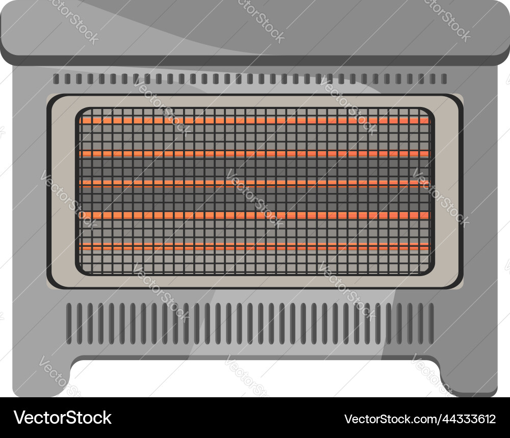 Grey electric heater on a white background Vector Image