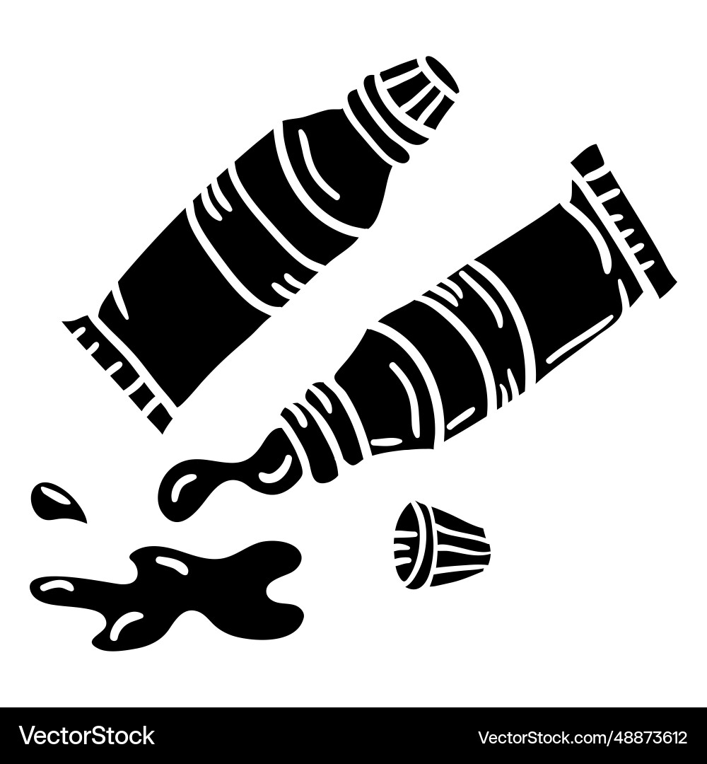 Hand drawn paint tube black Royalty Free Vector Image