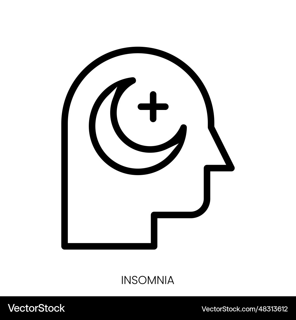 Insomnia icon line art style design isolated Vector Image