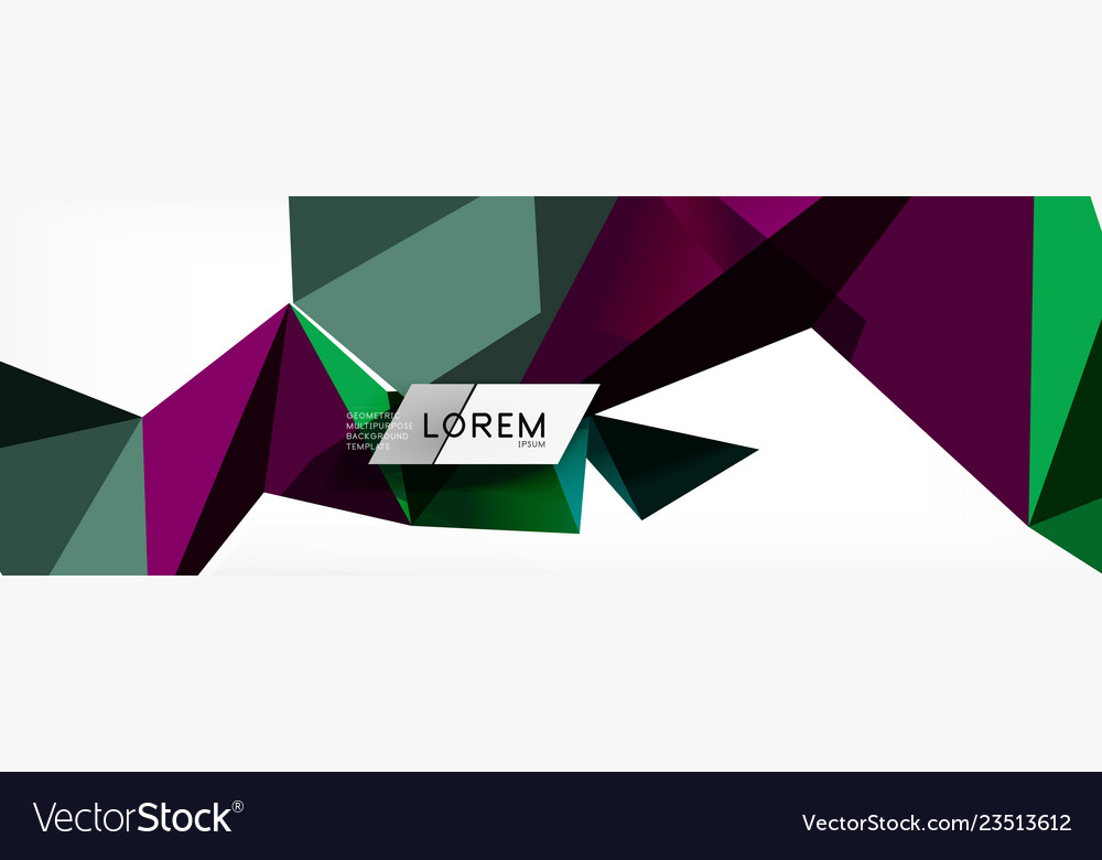 Mosaic Triangular Low Poly Style Abstract Vector Image