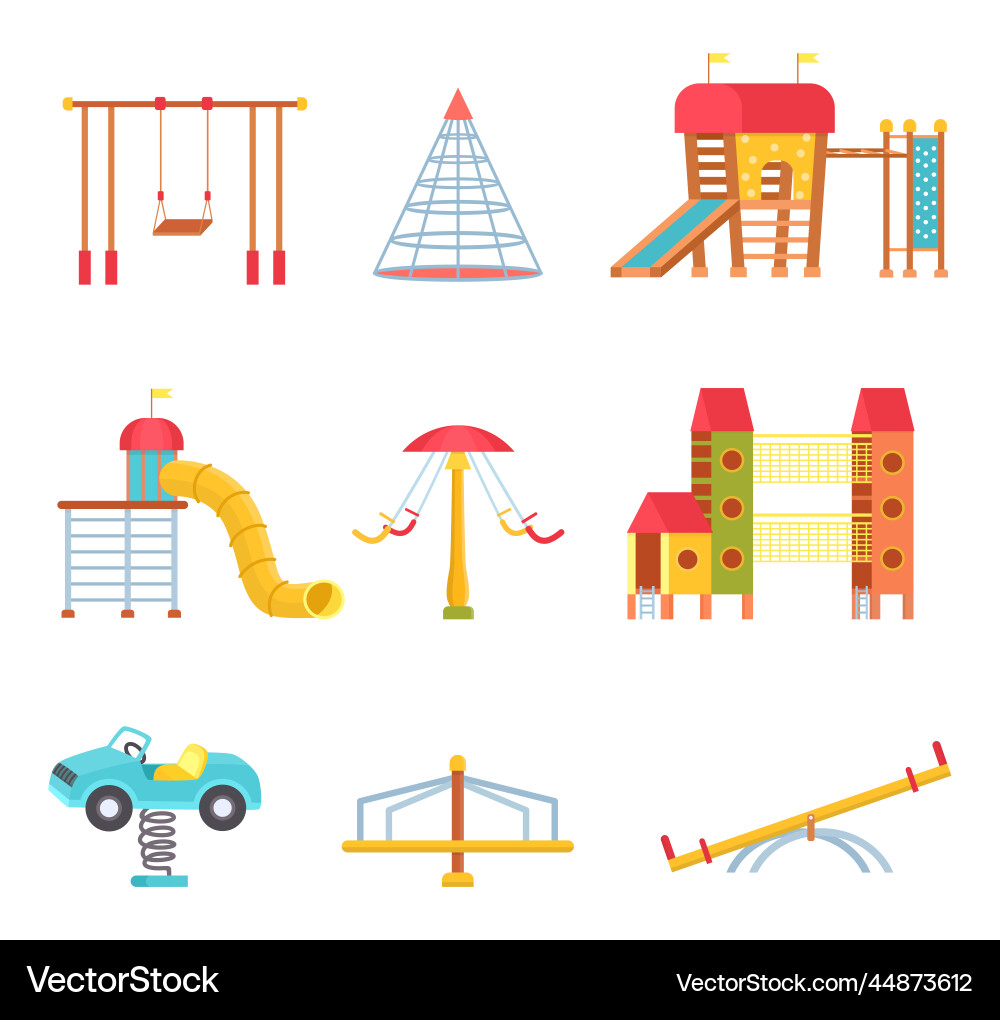 Playground equipment for kids park Royalty Free Vector Image