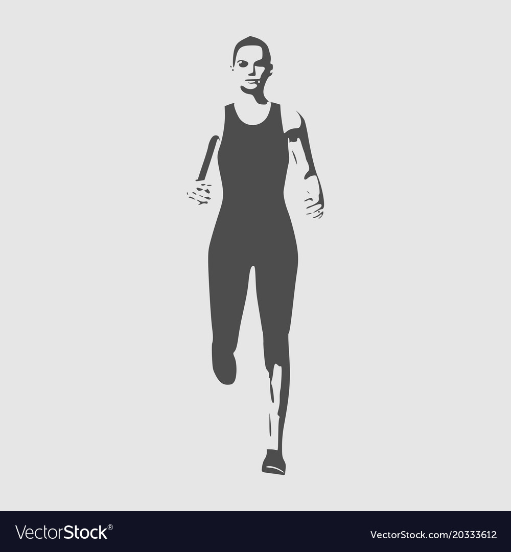 Running lady silhouette Royalty Free Vector Image