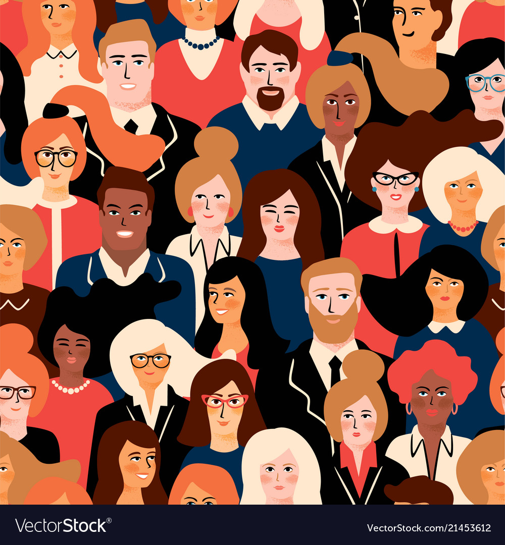 Seamless pattern with office workers Royalty Free Vector