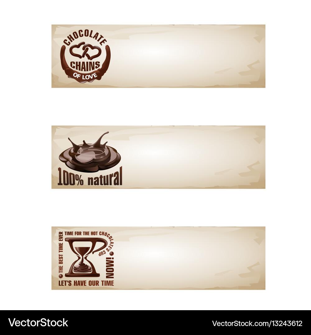 Set of chocolate banners Royalty Free Vector Image