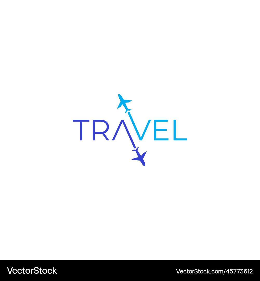 Travel airplane flight logo icon template Vector Image