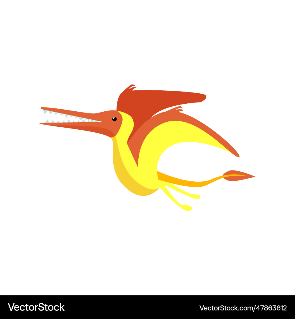 Yellow flying dinosaur Royalty Free Vector Image