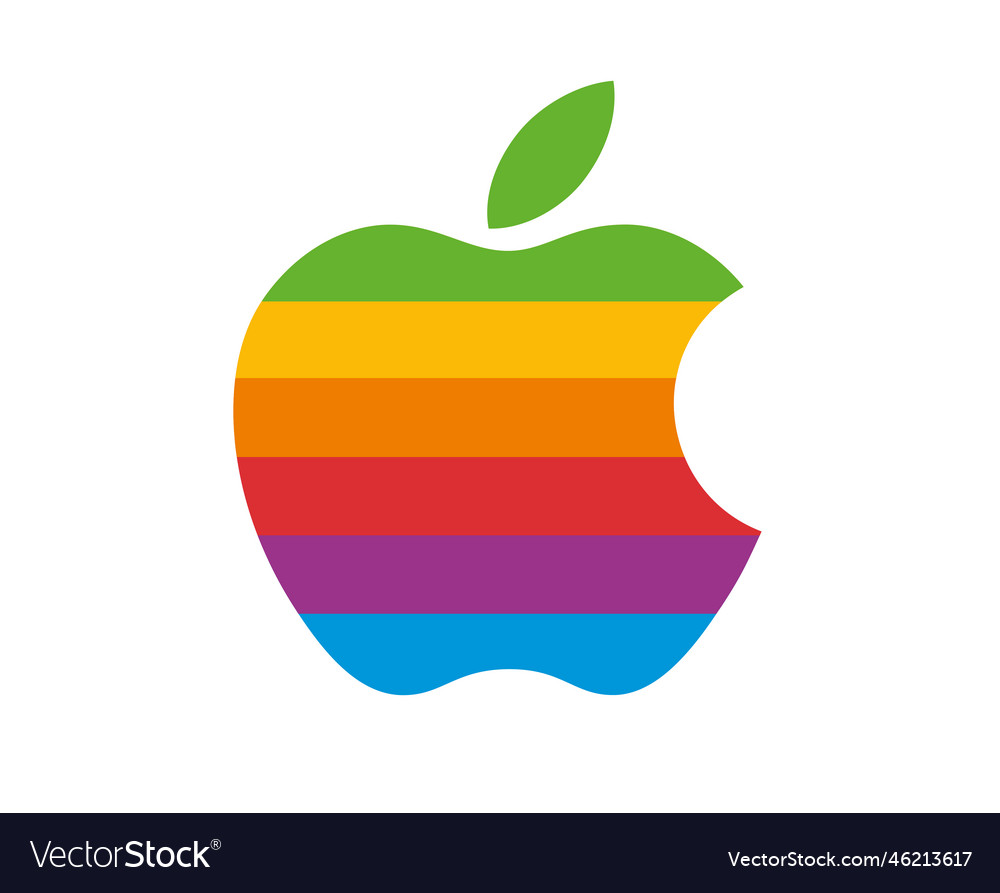 Apple brand logo phone symbol multicolor design Vector Image