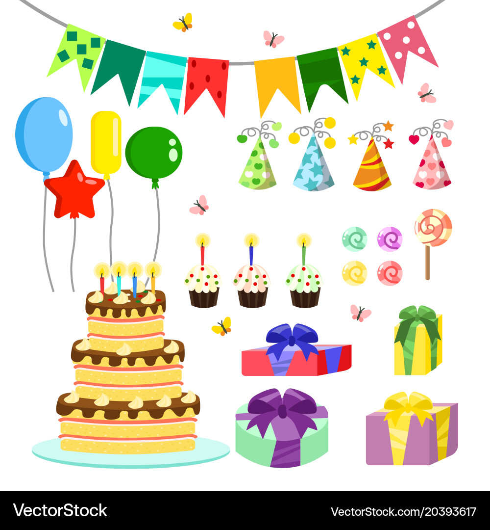 Birthday party colorful Royalty Free Vector Image