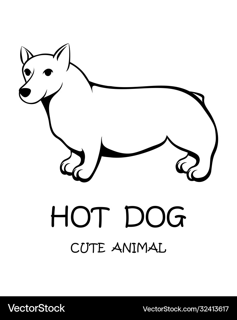 Cute long and short dog eps 10 Royalty Free Vector Image