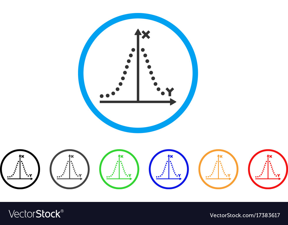 Gauss plot rounded icon Royalty Free Vector Image