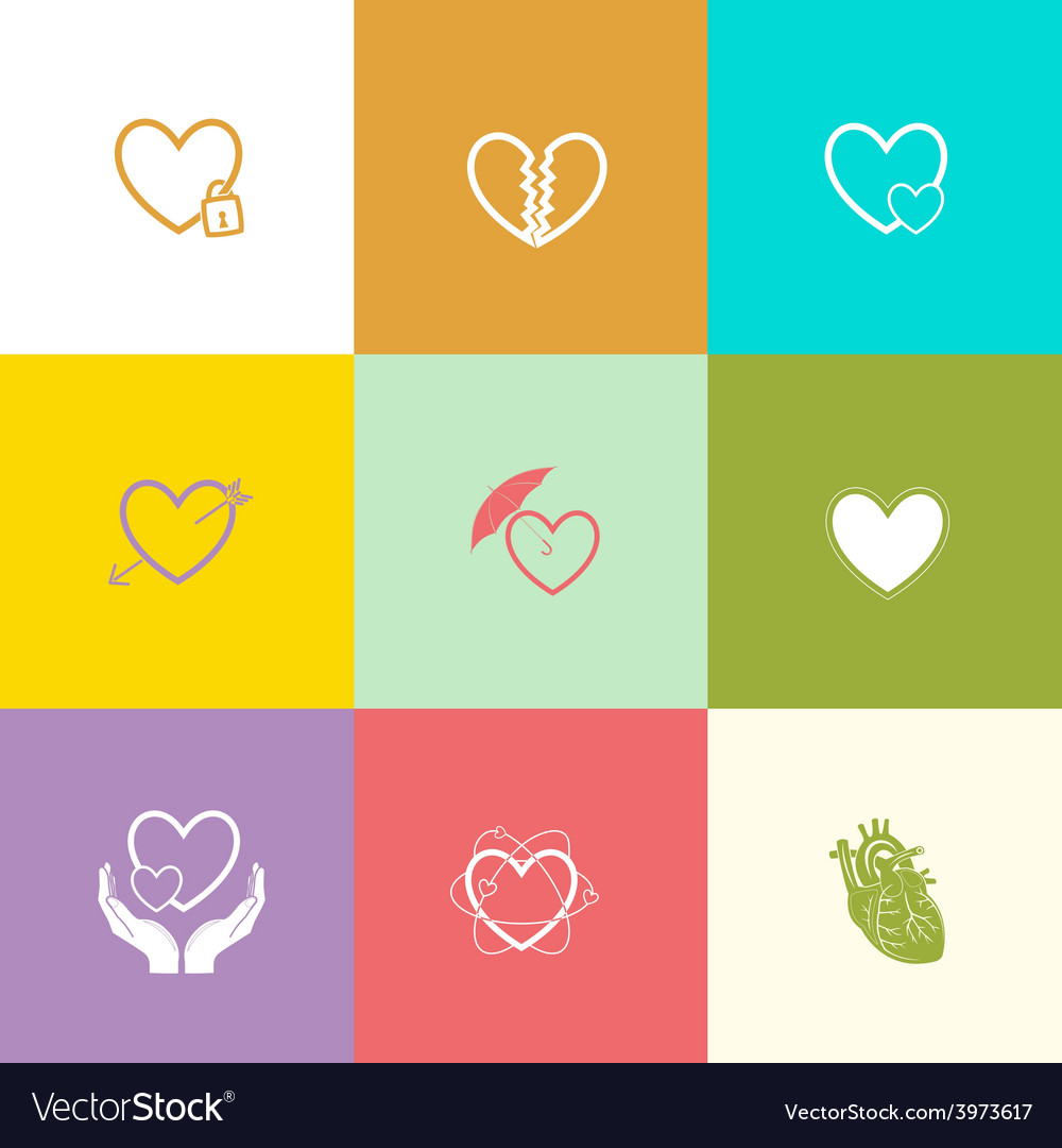 Heart shape set Royalty Free Vector Image - VectorStock