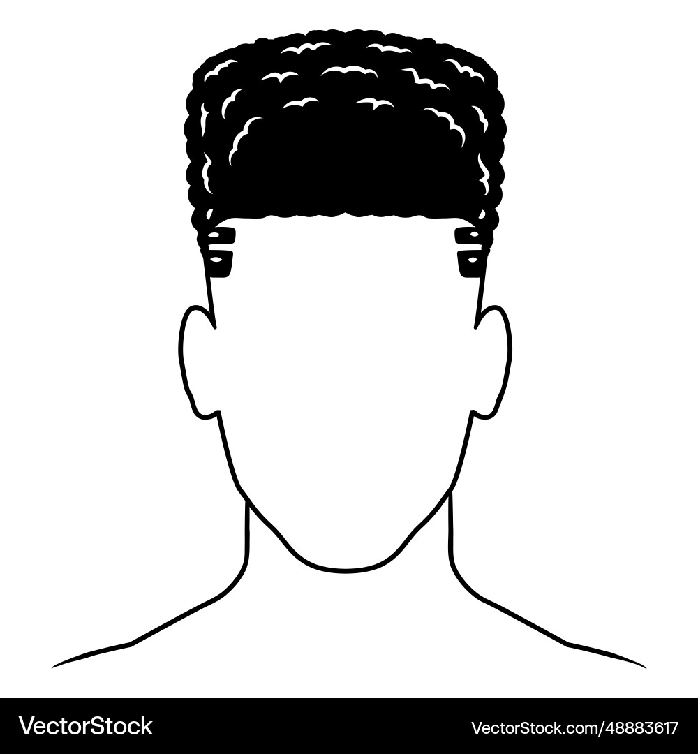 Hightop haircut cut out Royalty Free Vector Image