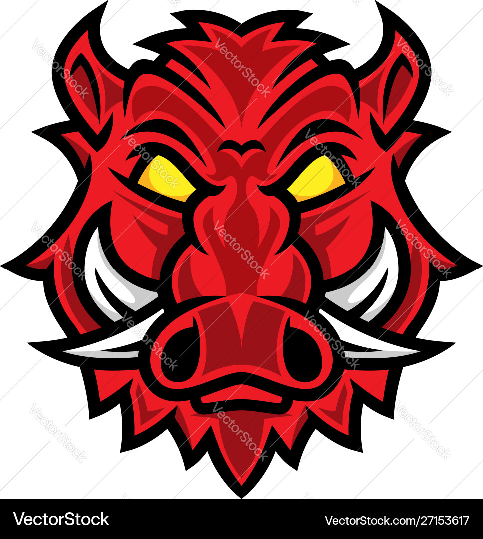Hog head pig logo mascot character Royalty Free Vector Image