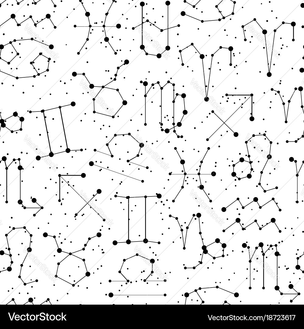 Horoscope seamless pattern all zodiac signs Vector Image