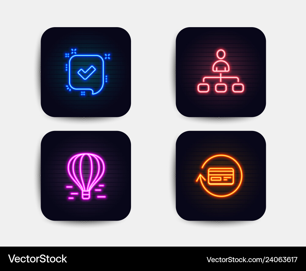 Neon glow lights set air balloon confirmed Vector Image