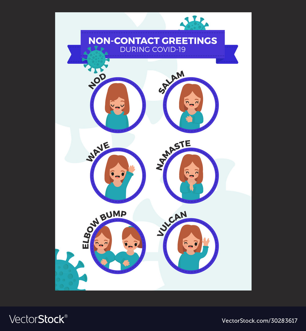 Non-contact greetings poster Royalty Free Vector Image