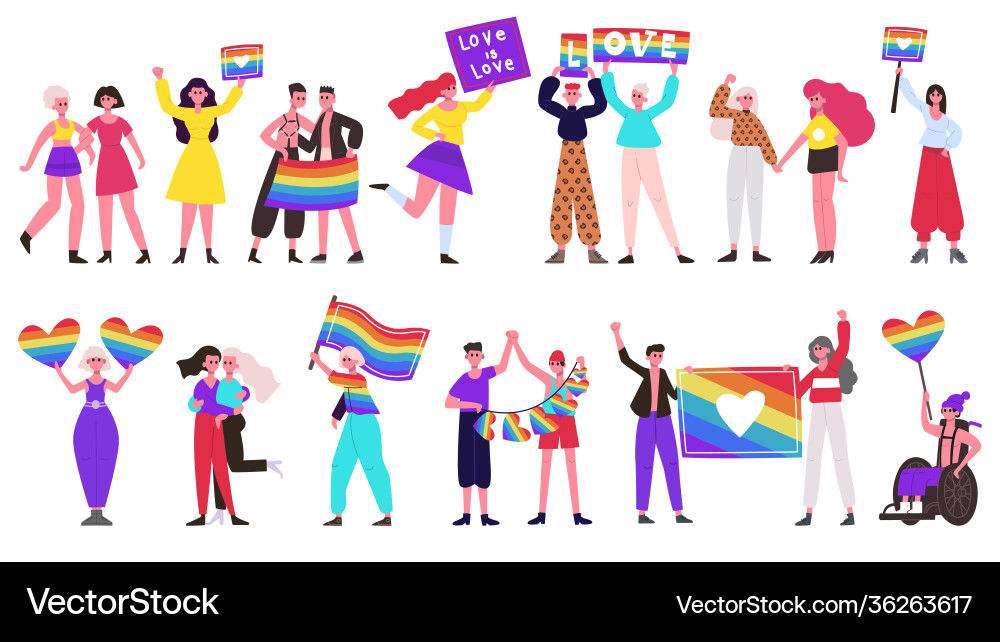 Pride parade lgbtq community movement lesbian Vector Image