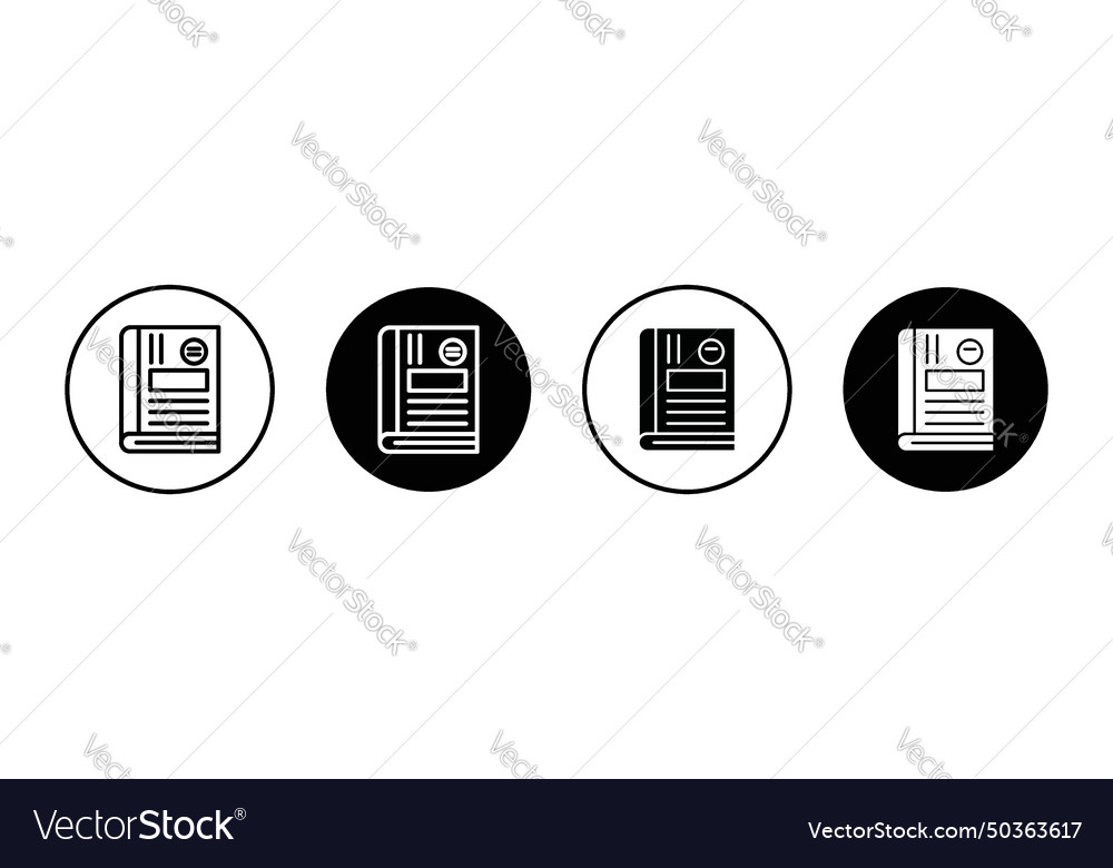 Reference data icon set books learning knwoledge Vector Image