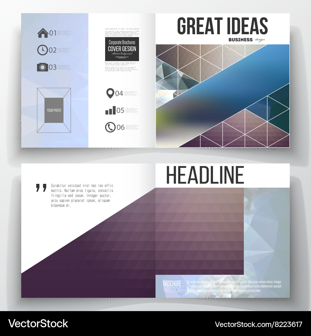 Set of square design brochure template Royalty Free Vector
